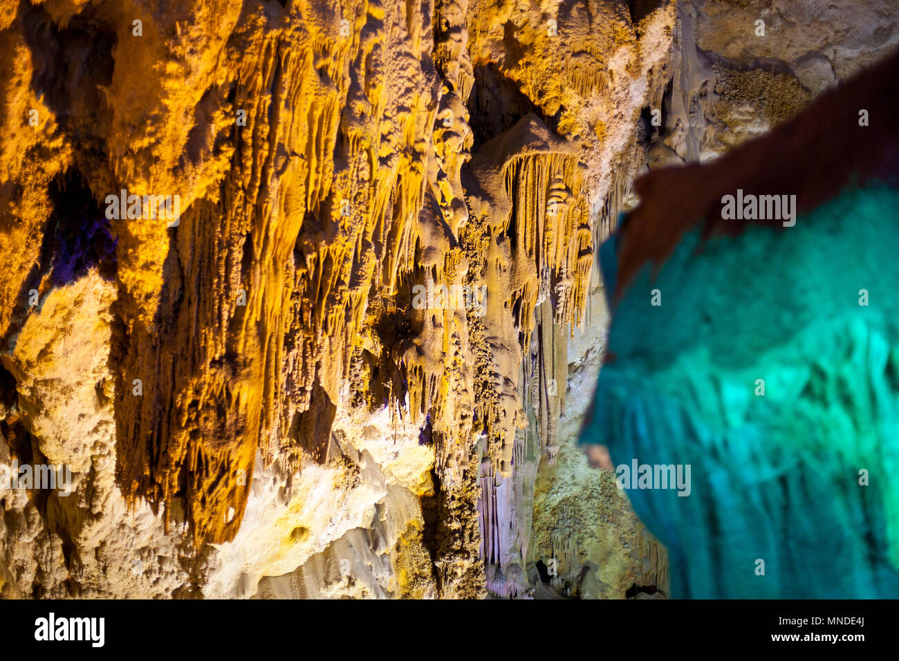 beautiful formation of rock geology inside a spanish cave Stock Photo ...