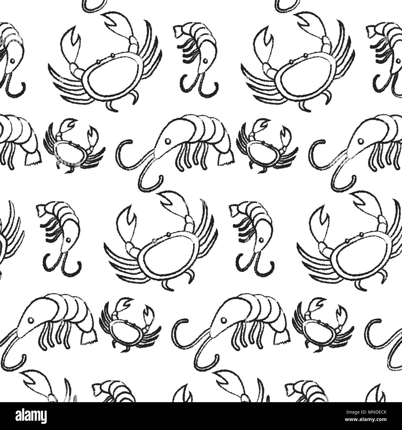 grunge fresh lobster and crab food background Stock Vector Image & Art ...