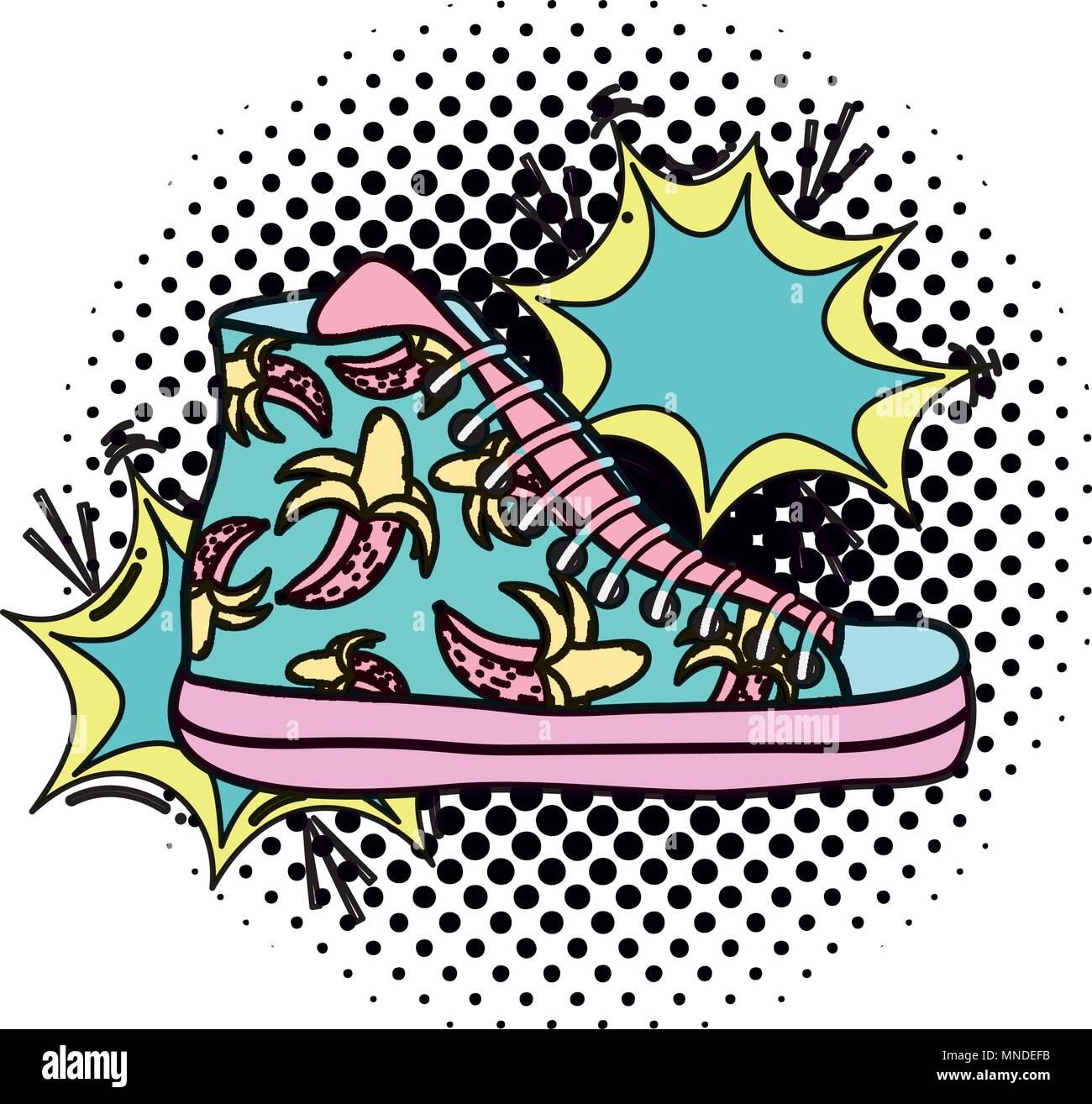 color sneakers shoes with fashion pop art Stock Vector Image & Art - Alamy