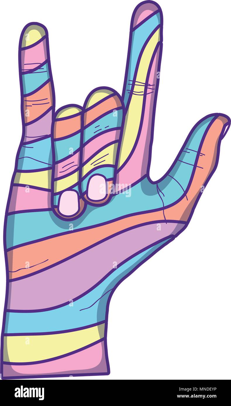 decorate hand with rock gesture sign Stock Vector Image & Art - Alamy