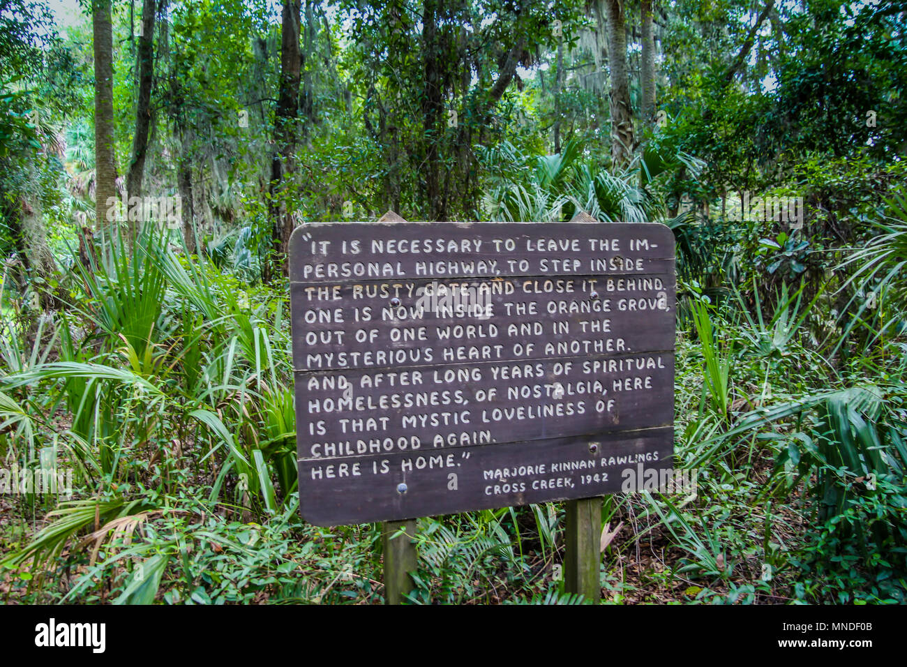 Marjorie Kinnan Rawlings Historic State Park in Hawthorne Florida Stock ...