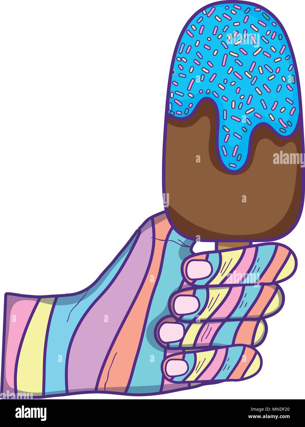 fashion hand with sweet ice lolly Stock Vector Image & Art - Alamy