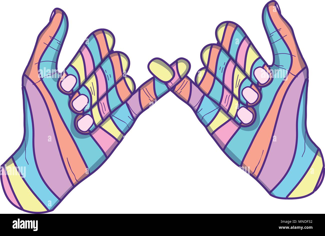 Promise hand gesture line Stock Vector Images - Alamy