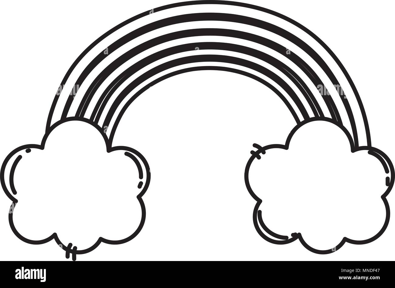 line nature bright rainbow with clouds sky Stock Vector Image & Art - Alamy