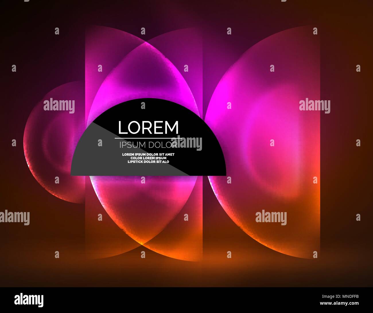 Round shapes, neon glowing trasparent elements. Vector abstract ...