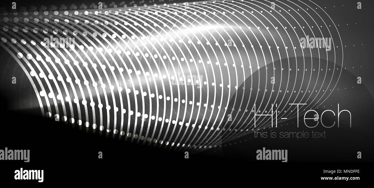 Hi-tech futuristic techno background, neon shapes and dots. Hi-tech ...