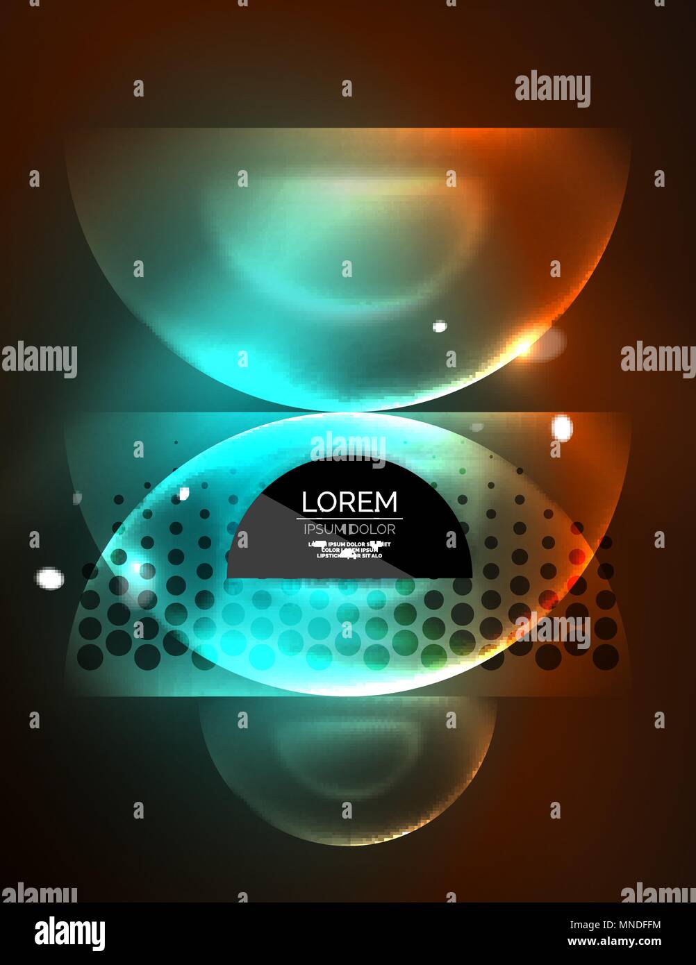 Round shapes, neon glowing trasparent elements. Vector abstract ...