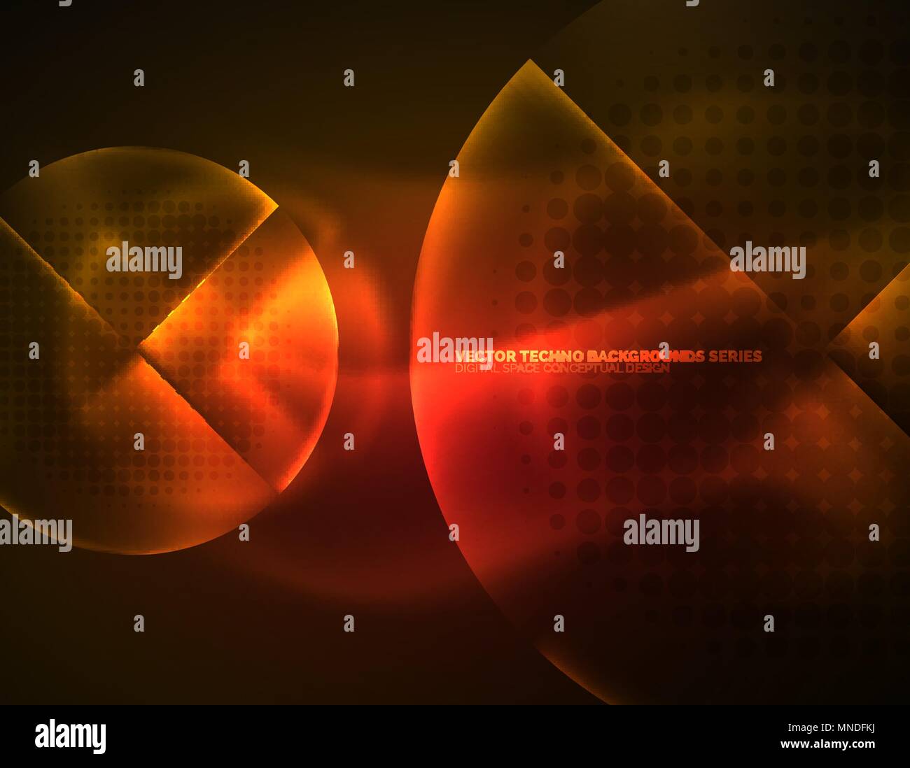 Circular glowing neon shapes, techno background. Circular glowing neon ...