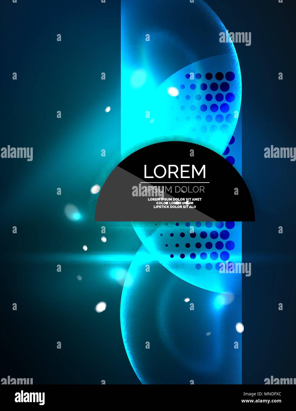 Round shapes, neon glowing trasparent elements. Vector abstract ...