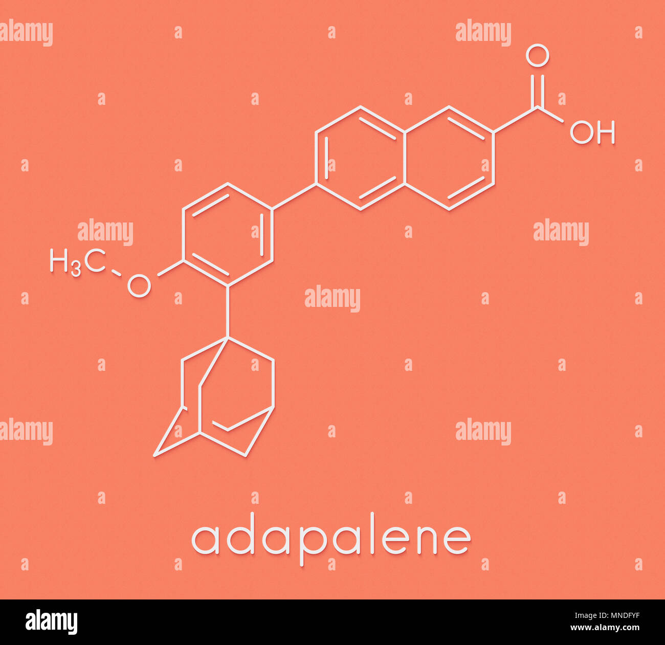 Adapalene acne treatment drug molecule. Skeletal formula Stock Photo ...