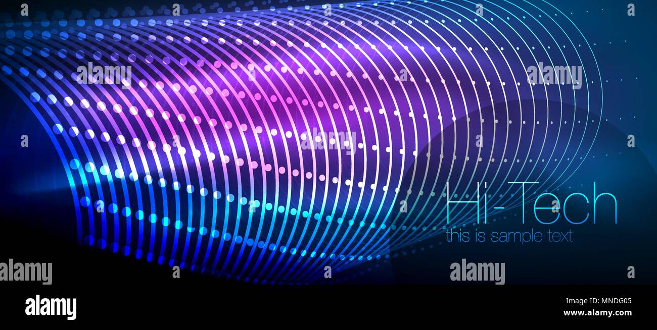 Hi-tech futuristic techno background, neon shapes and dots. Hi-tech futuristic techno background ...