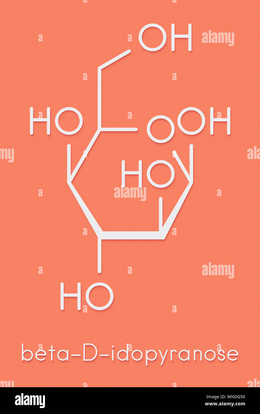 Idose molecule (beta-D-idopyranose form). Skeletal formula Stock Photo ...