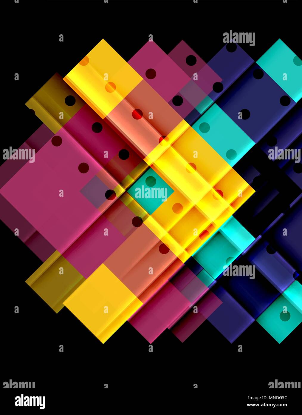 Colorful triangles and arrows on dark background. Colorful triangles ...