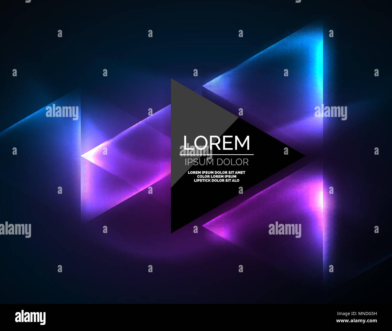 Color neon glowing triangles, abstract background. Color neon glowing ...