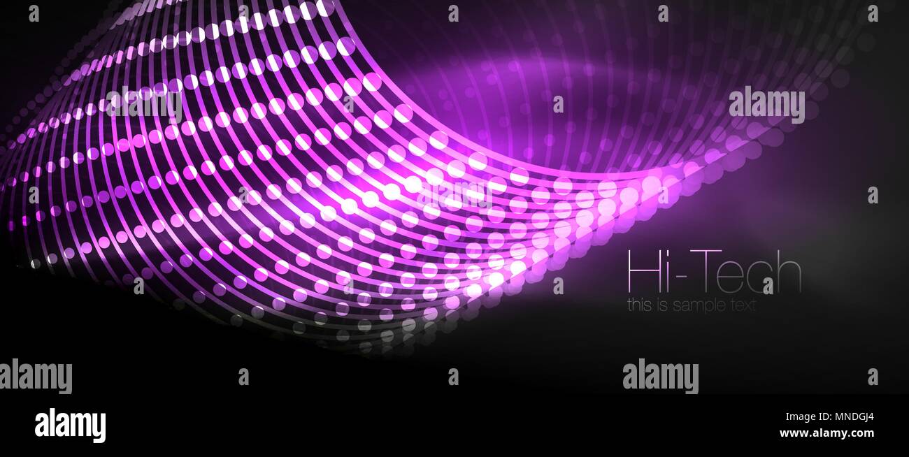 Hi-tech futuristic techno background, neon shapes and dots. Hi-tech ...