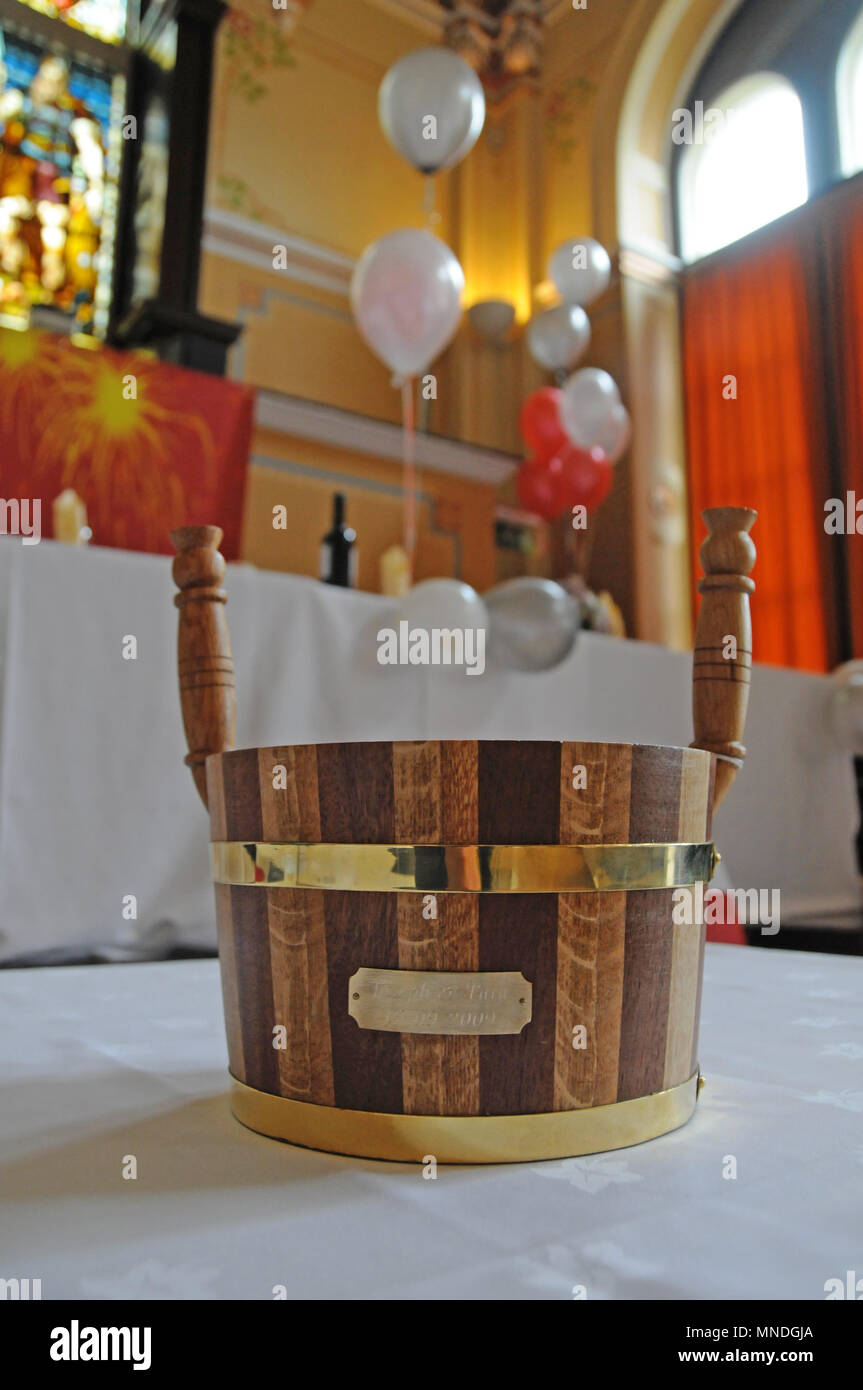 Orkney cog that is filled with drink at an Orkney wedding then passed ...