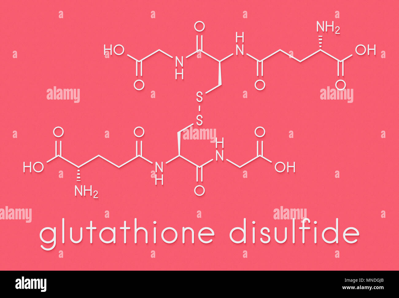 Glutathione (oxidized glutathione, GSSG) molecule. Skeletal formula ...