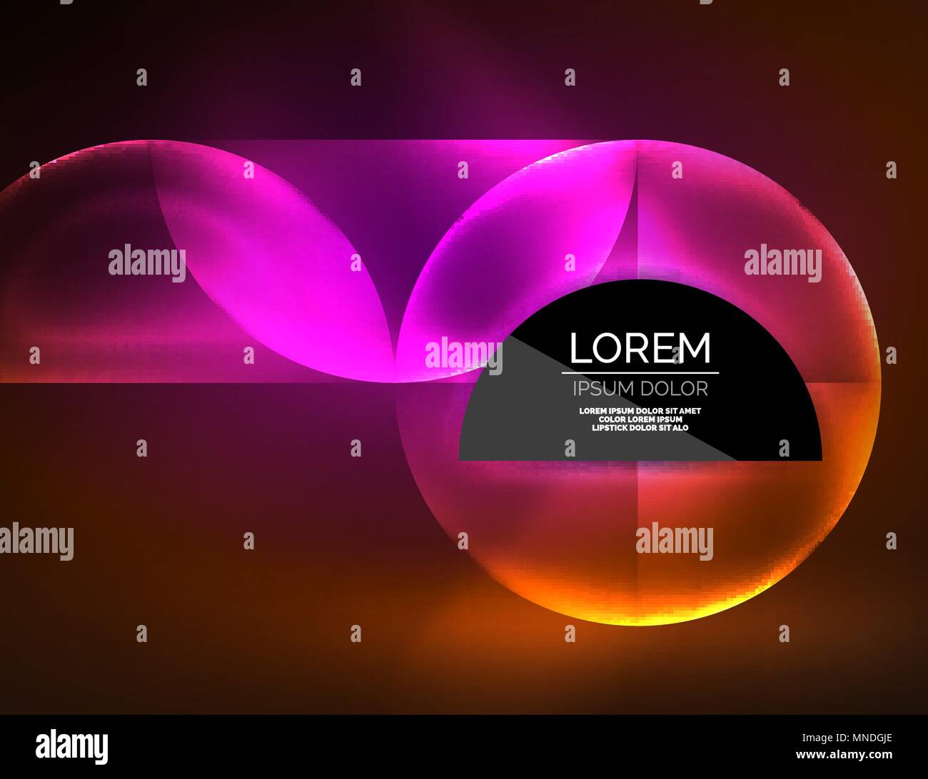 Round shapes, neon glowing trasparent elements. Vector abstract ...
