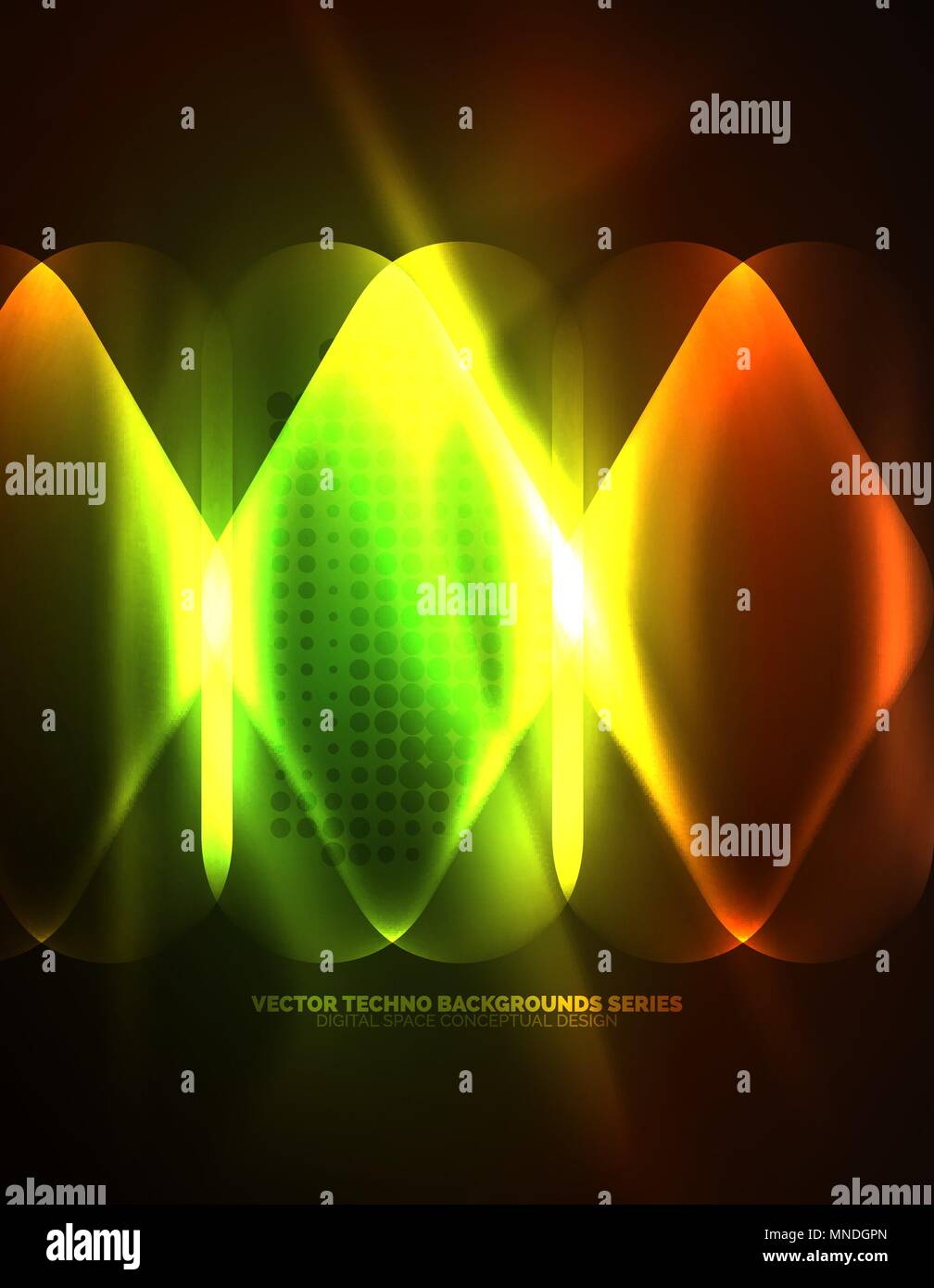 Illuminated lens flares, glowing color techno background. Illuminated ...