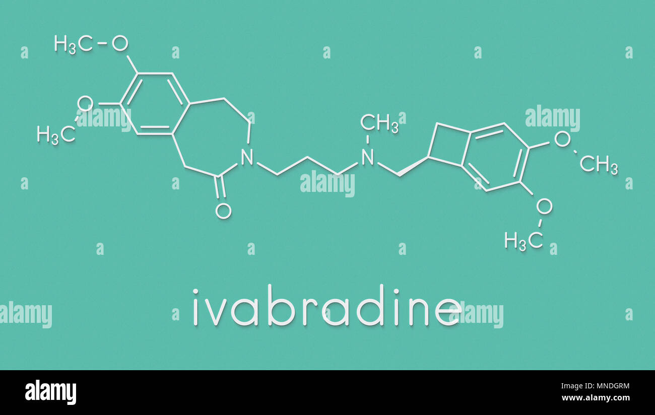 Ivabradine angina pectoris drug molecule. Skeletal formula Stock Photo ...