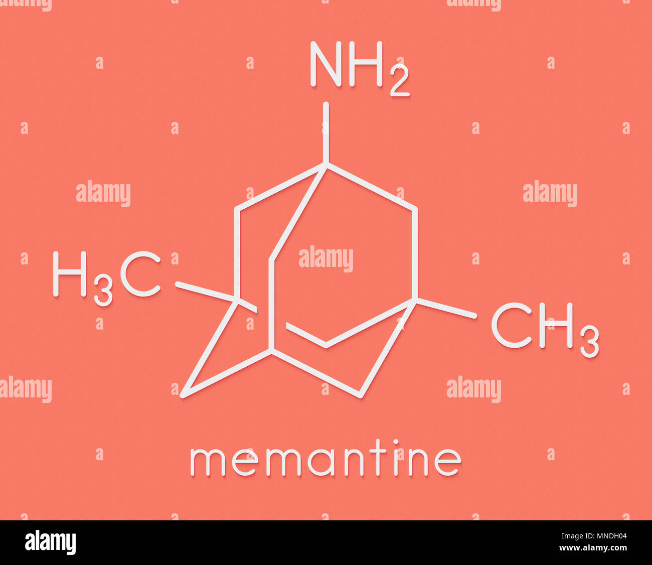 Memantine Alzheimer's disease drug molecule. Skeletal formula Stock ...