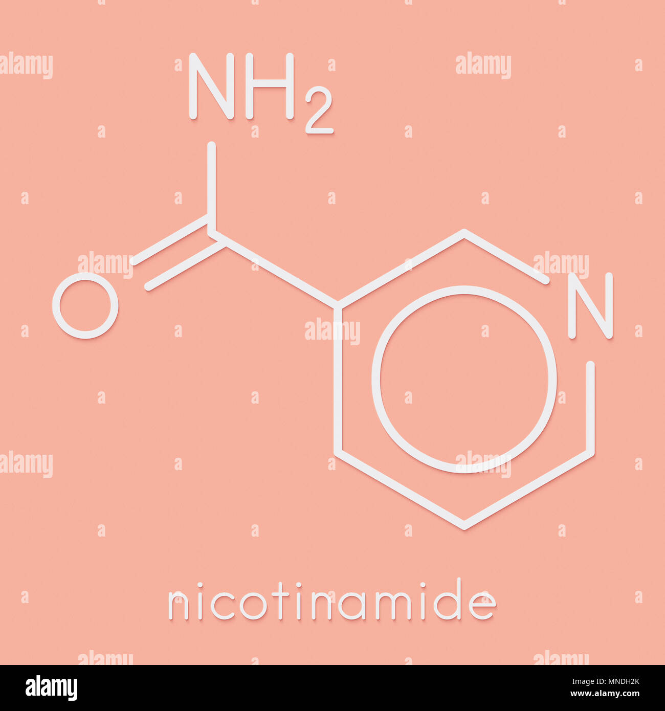 Nicotinamide drug and vitamin molecule. Skeletal formula Stock Photo ...