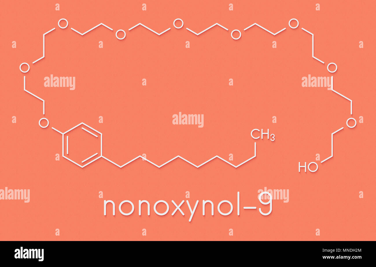 Nonoxynol-9 spermicide molecule. Skeletal formula Stock Photo - Alamy