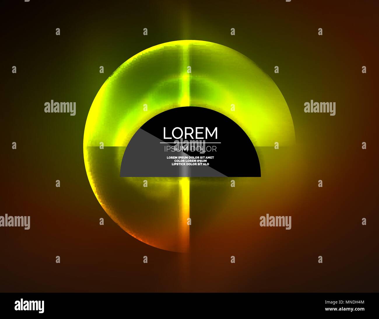 Round shapes, neon glowing trasparent elements. Vector abstract ...