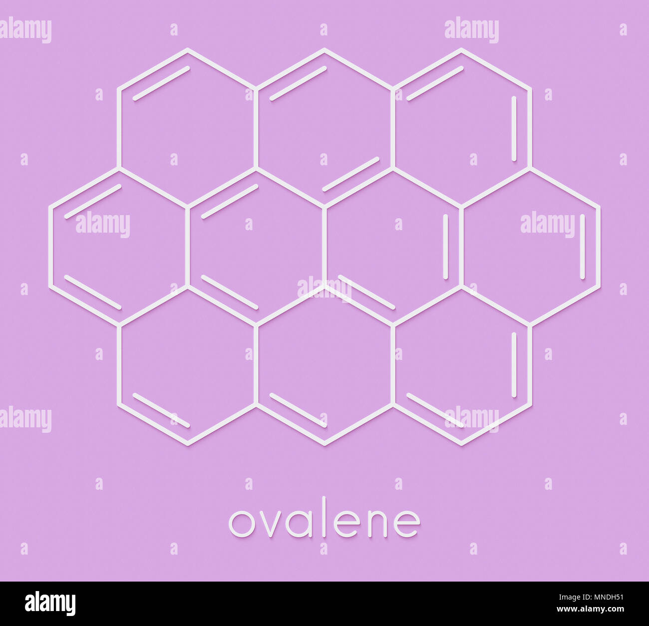 Ovalene polycyclic aromatic hydrocarbon molecule. Skeletal formula ...