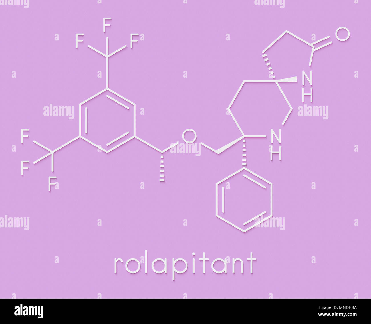 Rolapitant antiemetic drug molecule. Skeletal formula Stock Photo - Alamy