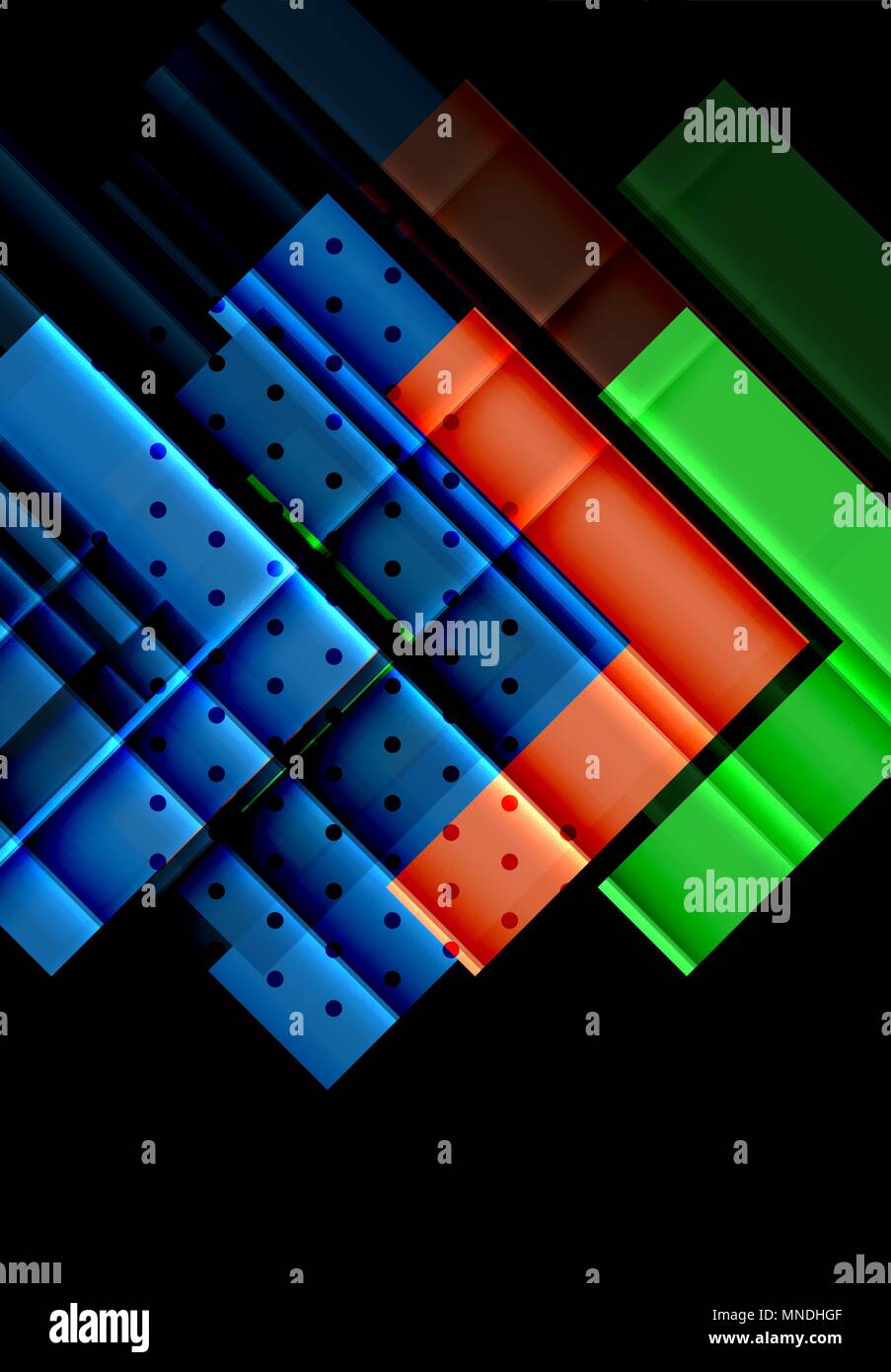 Colorful triangles and arrows on dark background. Colorful triangles ...