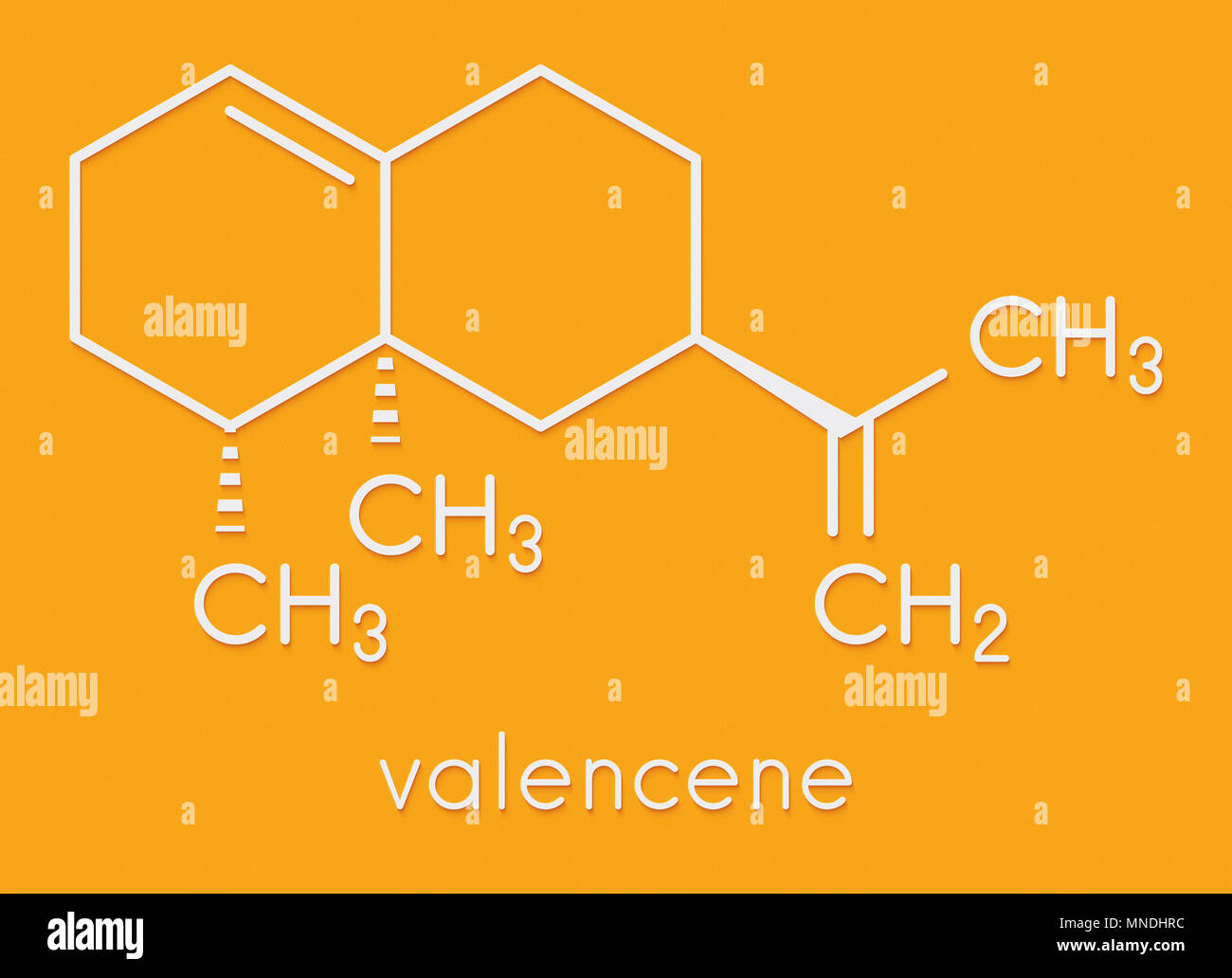 Valencene citrus fruit aroma molecule. Skeletal formula Stock Photo - Alamy