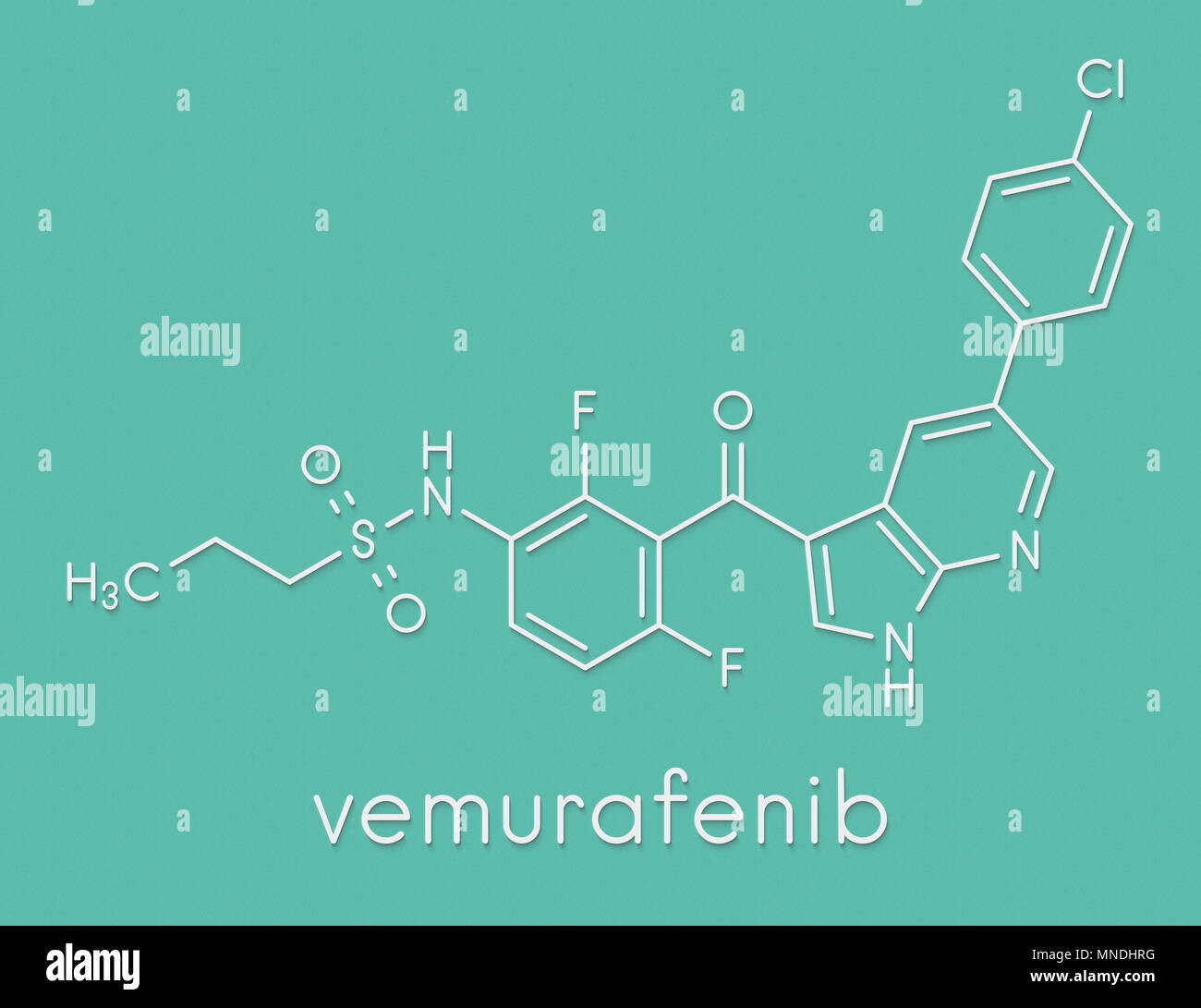 Vemurafenib melanoma drug molecule. Skeletal formula Stock Photo - Alamy