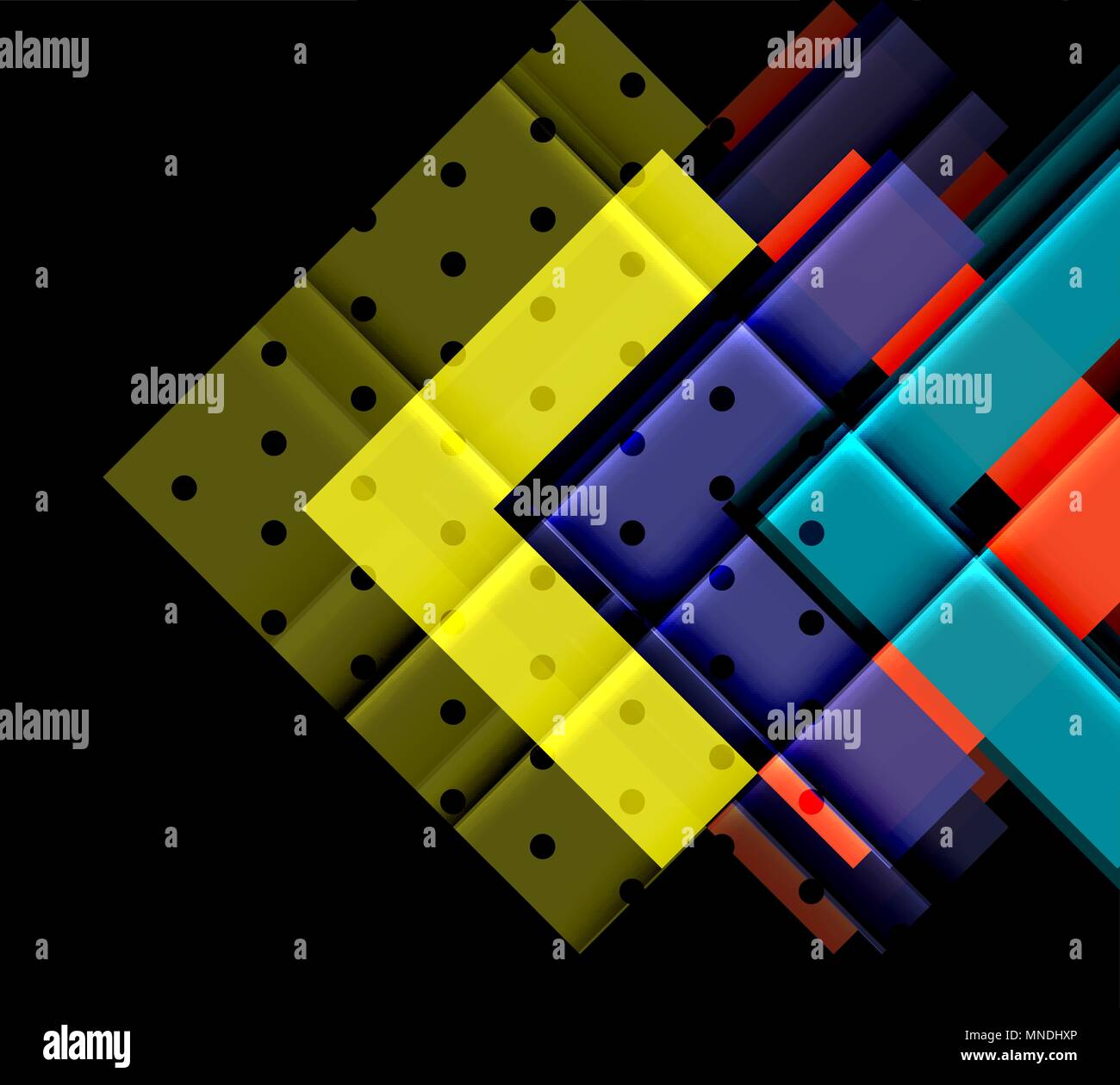 Colorful triangles and arrows on dark background. Colorful triangles ...