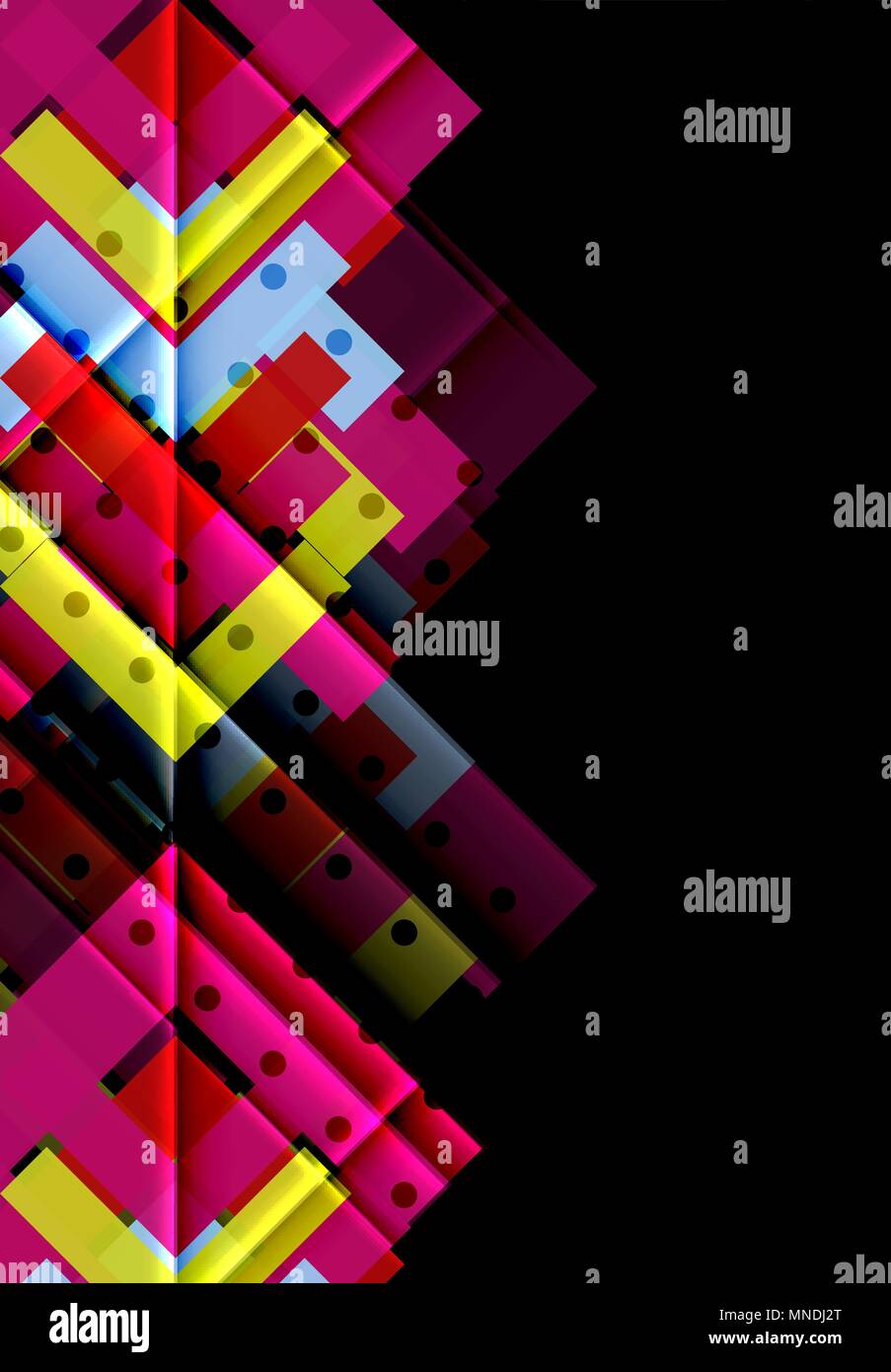 Colorful triangles and arrows on dark background. Colorful triangles ...