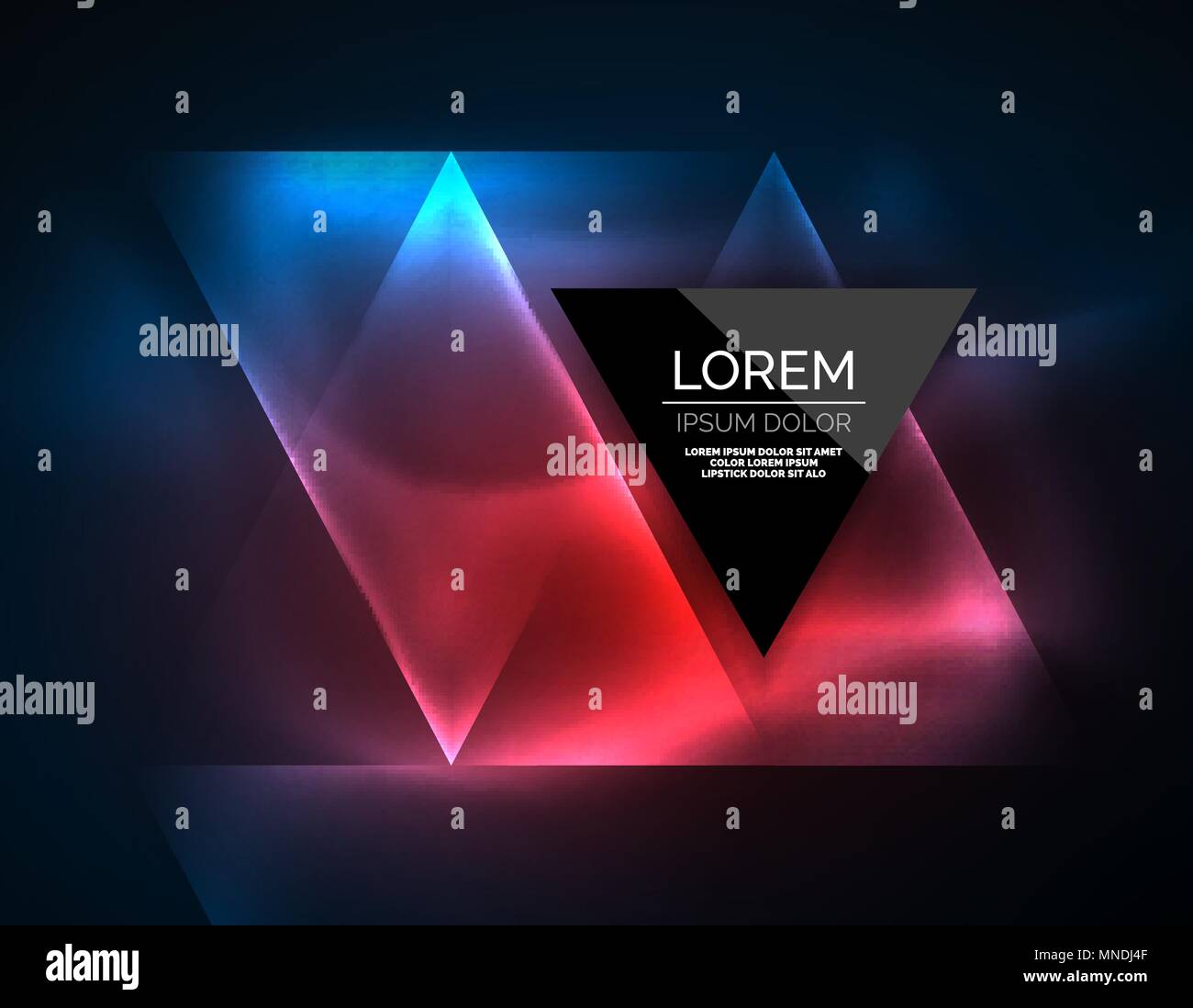 Color neon glowing triangles, abstract background. Color neon glowing ...