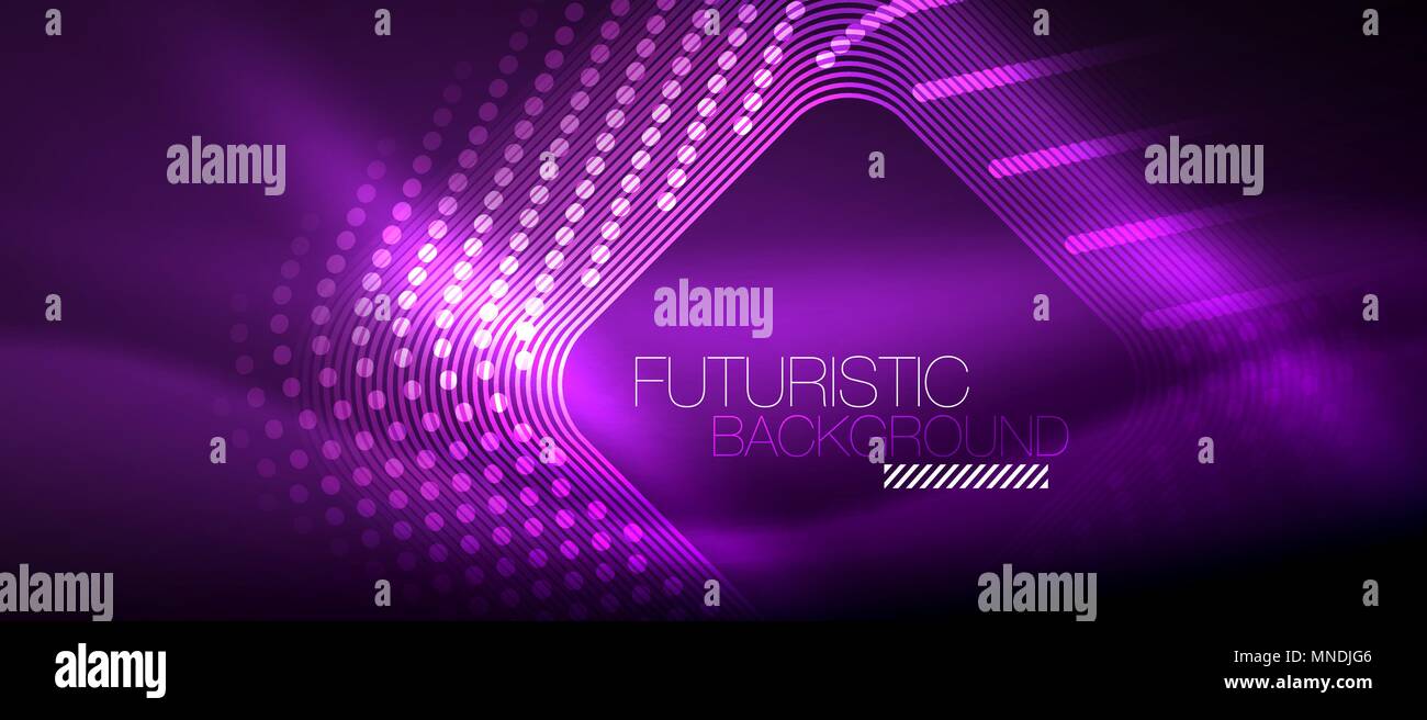 Neon glowing techno lines. Neon purple glowing techno lines, hi-tech ...