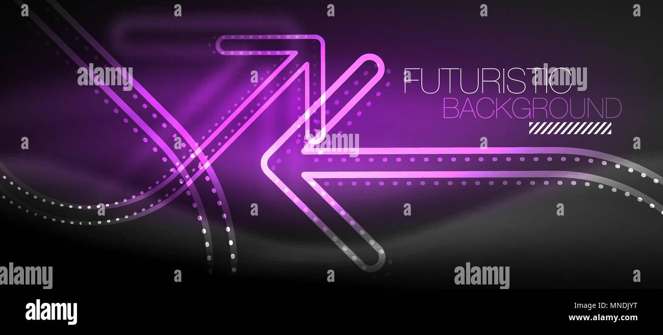 Techno neon glowing arrow background. Techno neon glowing arrow ...