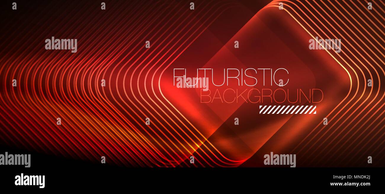 Neon glowing techno lines. Neon glowing techno lines, hi-tech ...