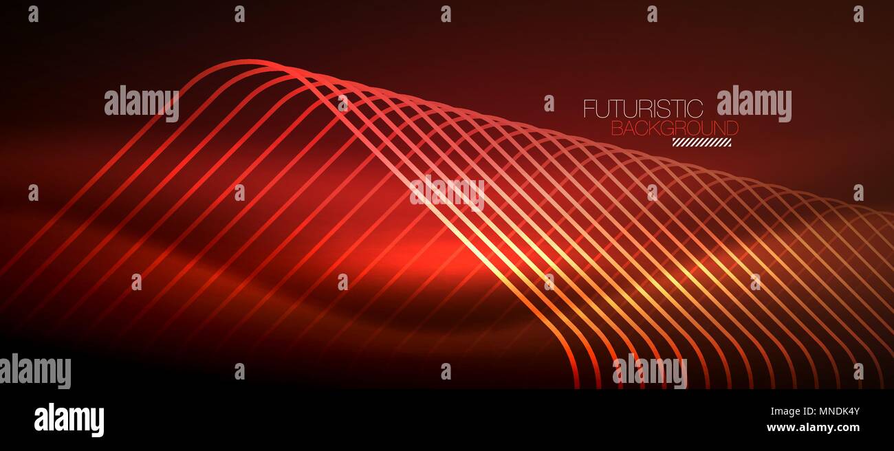 Neon glowing techno lines. Neon glowing techno lines, hi-tech ...