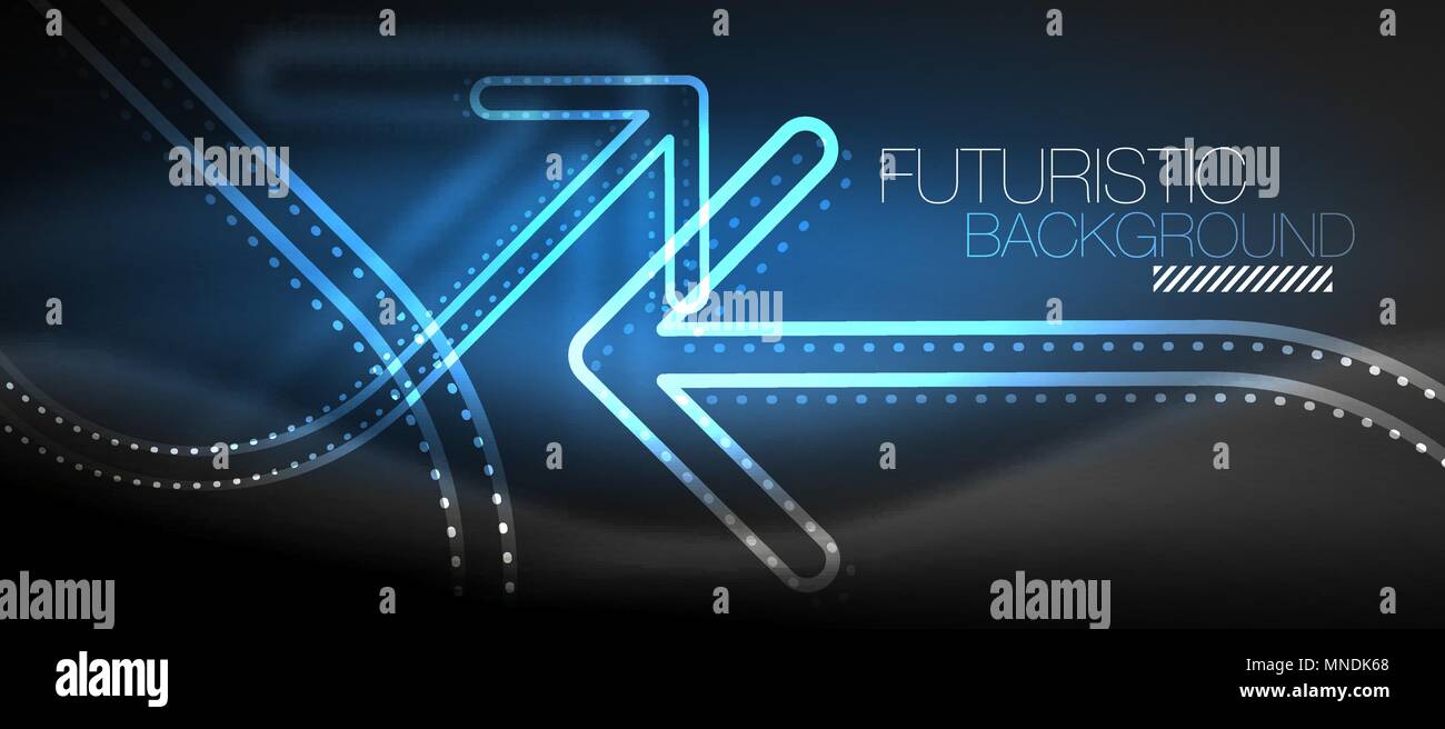 Techno neon glowing arrow background. Techno neon glowing arrow ...