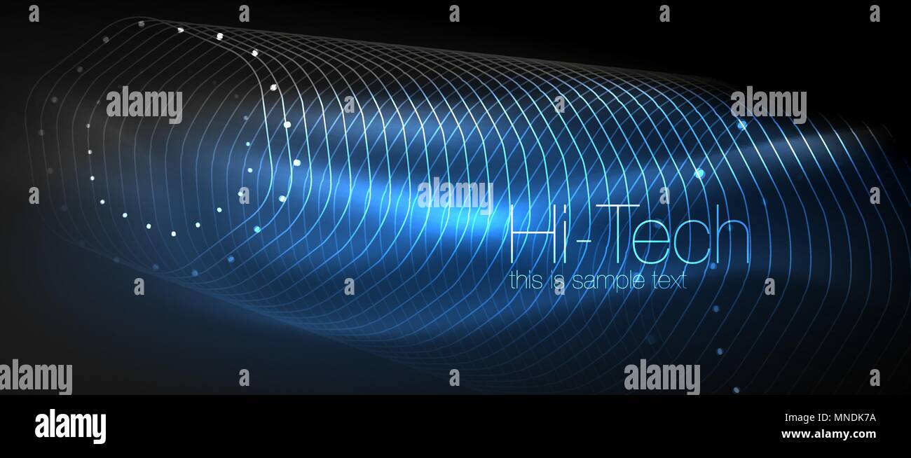 Hi-tech futuristic techno background, neon shapes and dots. Hi-tech ...