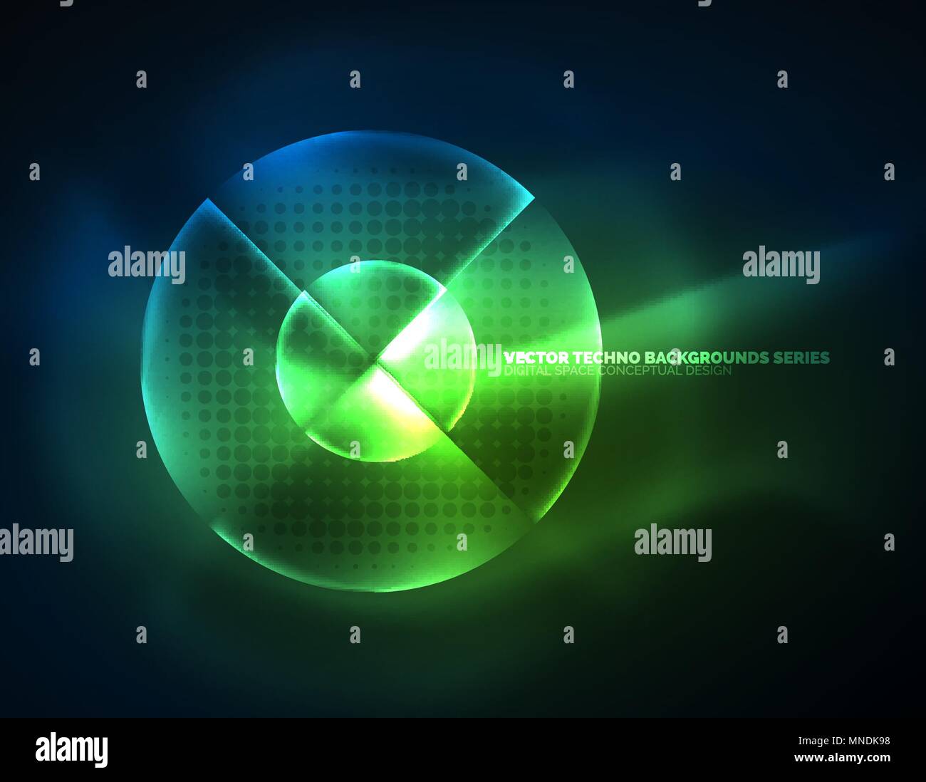 Circular glowing neon shapes, techno background. Circular glowing neon ...