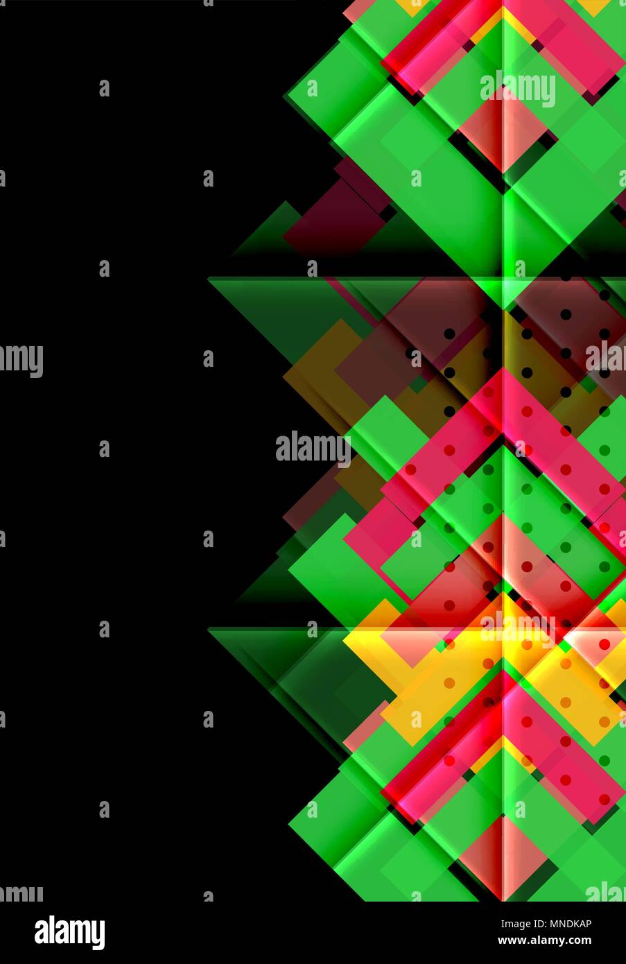 Colorful triangles and arrows on dark background. Colorful triangles ...