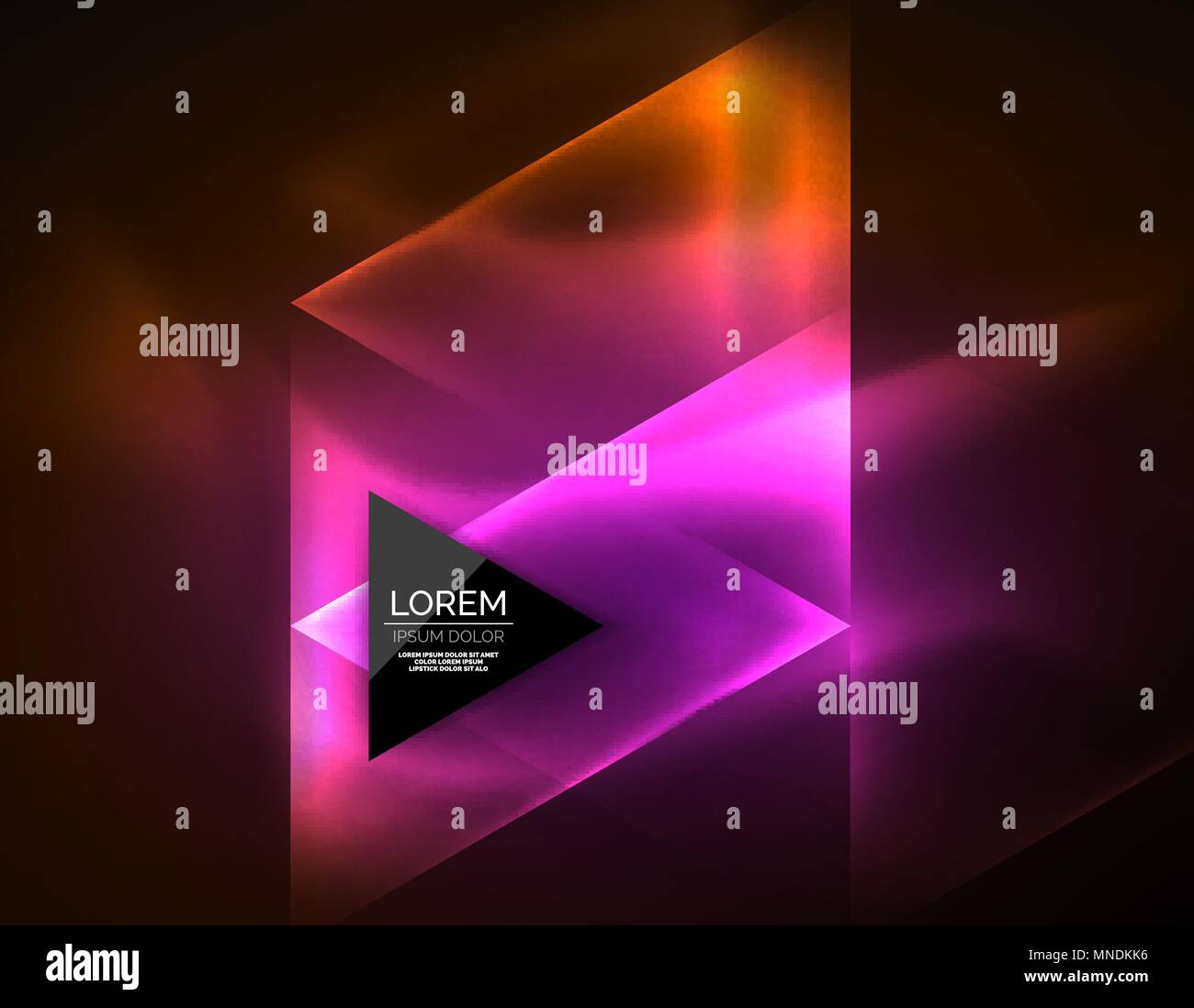 Color neon glowing triangles, abstract background. Color neon glowing ...