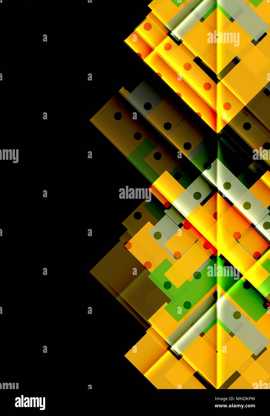 Colorful triangles and arrows on dark background. Colorful triangles ...