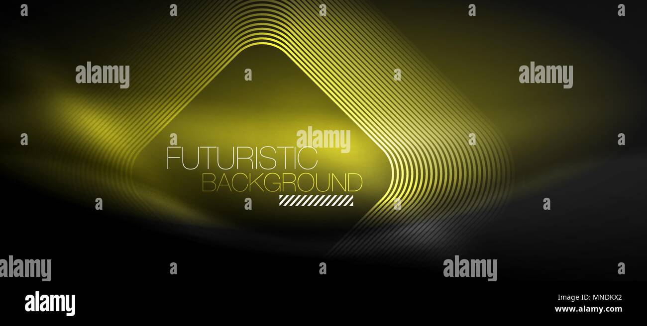 Neon glowing techno lines. Neon glowing techno lines, hi-tech green ...