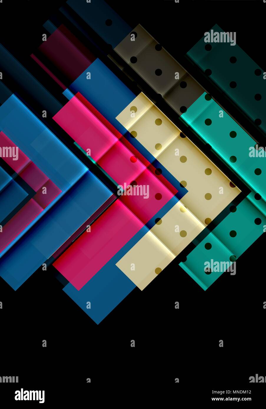 Colorful triangles and arrows on dark background. Colorful triangles ...