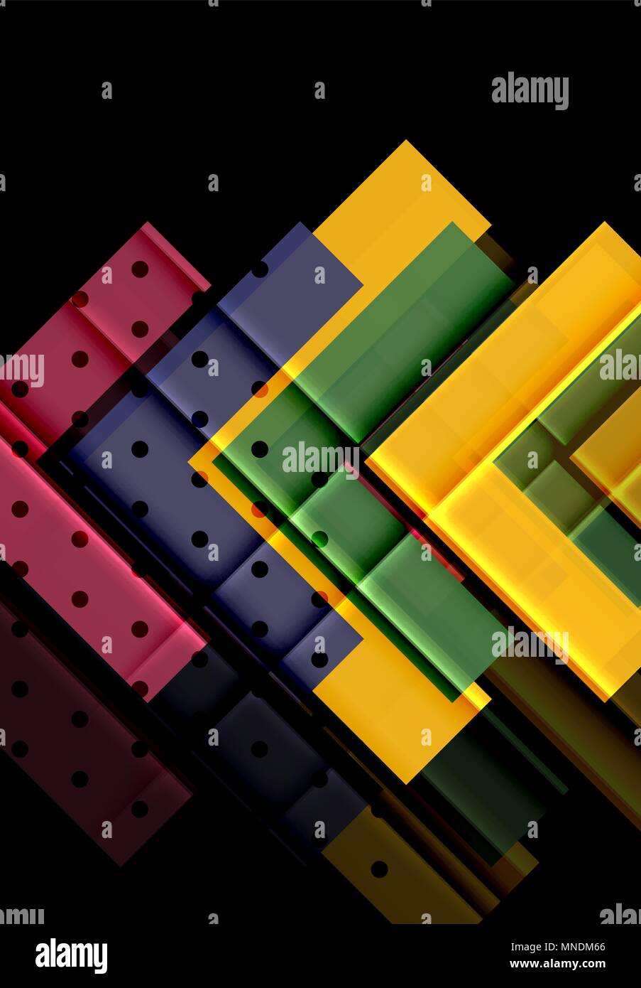 Colorful triangles and arrows on dark background. Colorful triangles ...