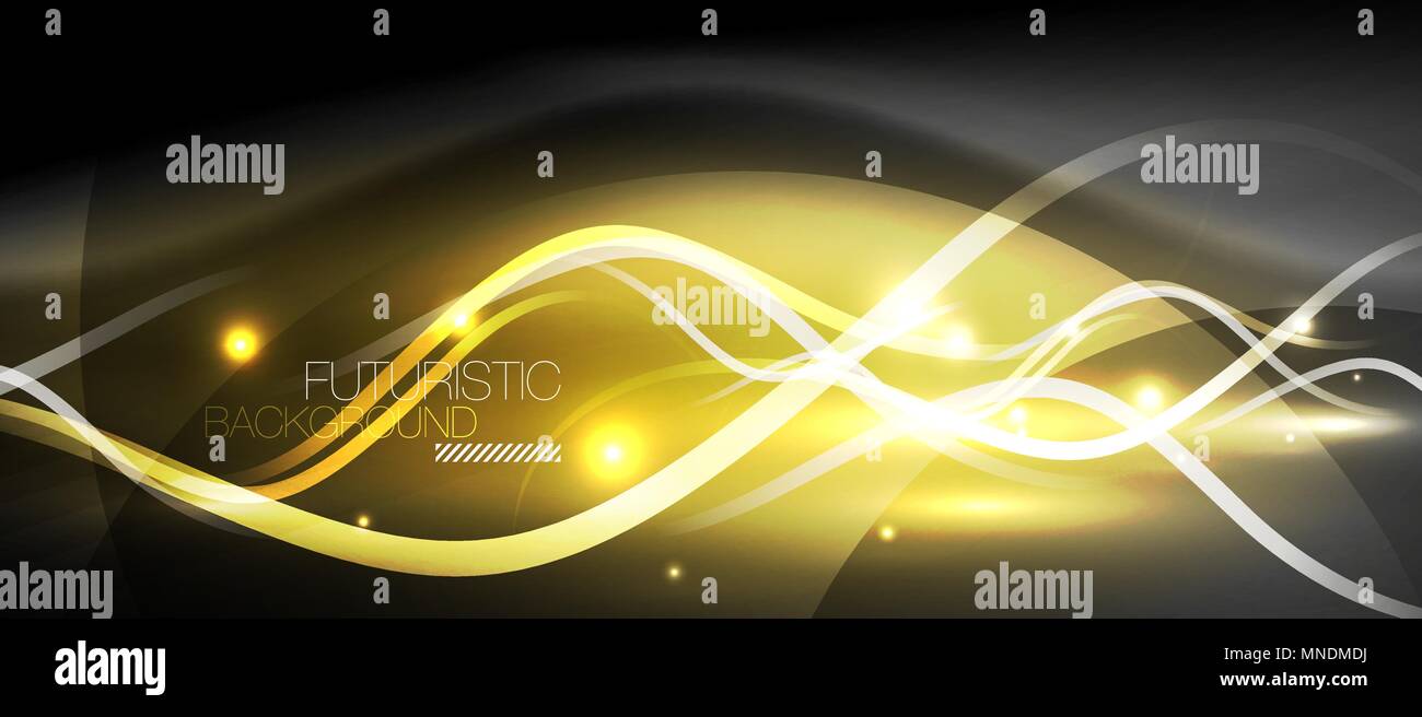 Bright neon lines wave. Bright neon lines wave, motion light trail ...